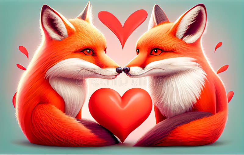 Two Foxes Love Stock Illustrations – 147 Two Foxes Love Stock ...