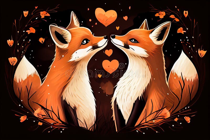 Two Foxes Love Stock Illustrations – 147 Two Foxes Love Stock ...