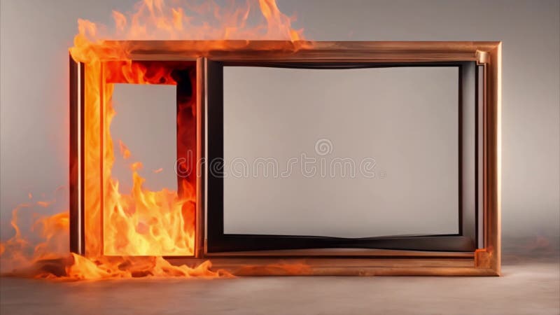 Two Frames a Larger Horizontal One with a Gray Empty Field and a ...