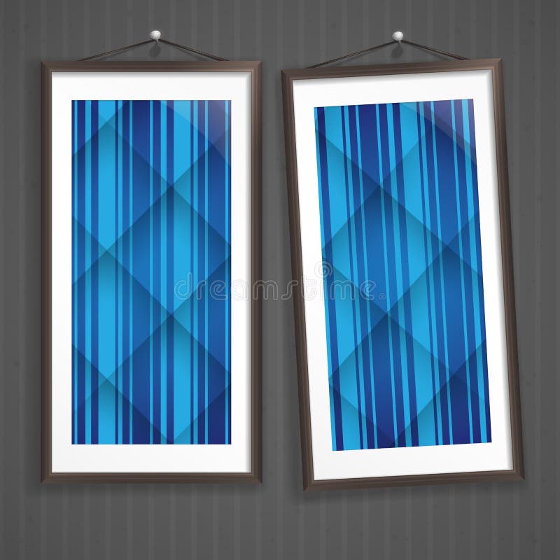 Two Frames of Picture on a Striped Old Wall Stock Vector - Illustration ...