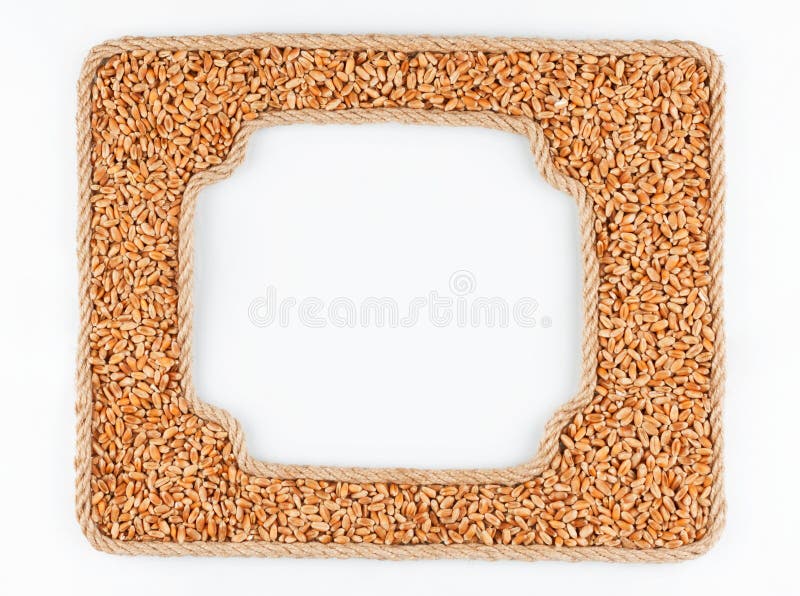 Two Frames of the Rope with Wheat Grain on a White Background Stock ...