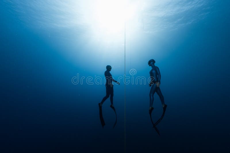 Free divers training stock image. Image of apnea, tropical - 90008385
