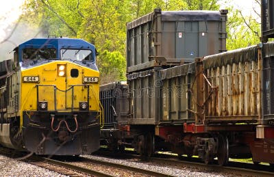 Two freight trains passing stock photo. Image of train - 2483822