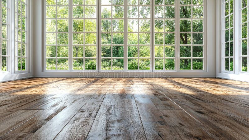Two French Doors with Windows that Open To a Sunny Backyard Stock Image ...