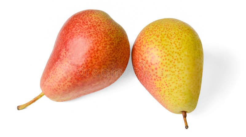 Two Red Pears Isolated on White. Bright Colours. Design Element for ...