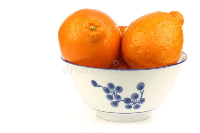 Two Fresh Minneola S in a Decorated Bowl Stock Photo - Image of ...