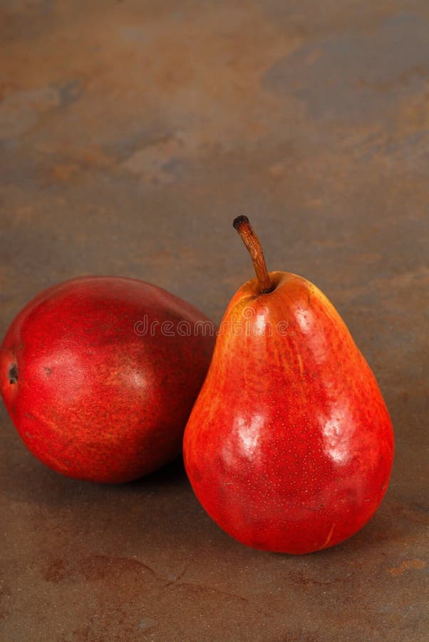 Two Fresh Ripe Organic Red Bartlett Pears Stock Image - Image of ...