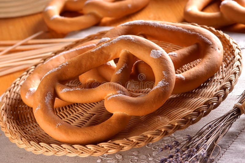 Two fresh pretzels stock photo. Image of taste, tasty - 2031384