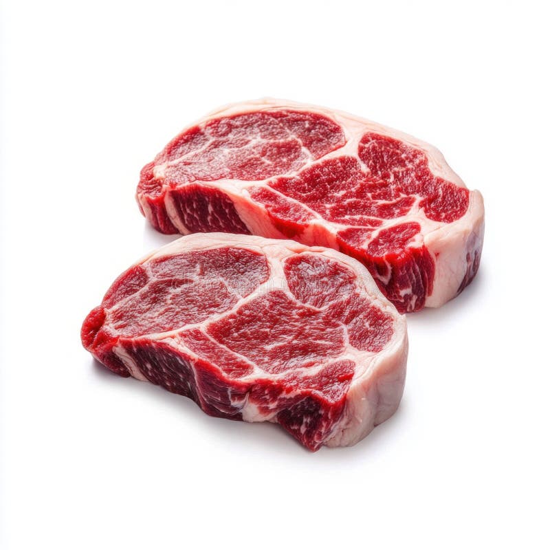 Two Fresh Raw Beef Steaks Isolated Stock Illustration - Illustration of ...