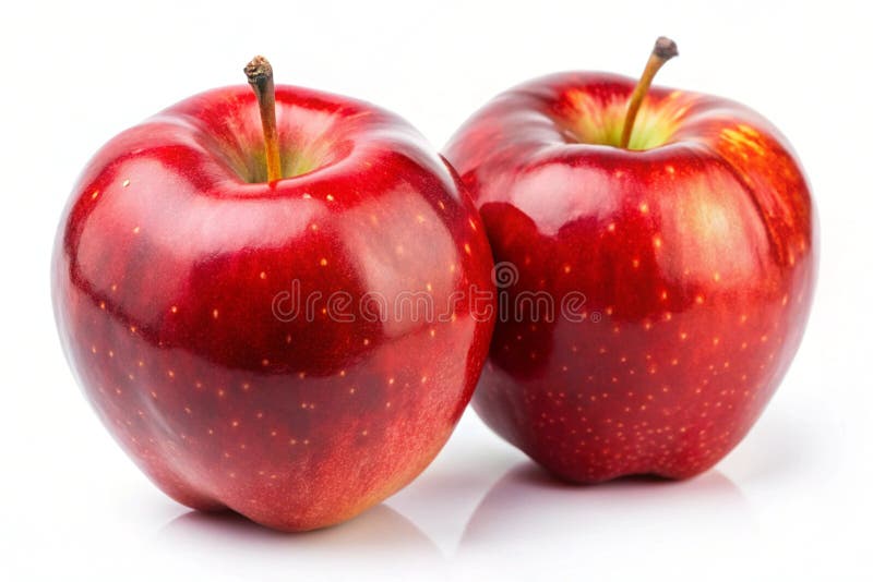 Two Fresh Red Apples â€ Isolated on White Stock Illustration ...