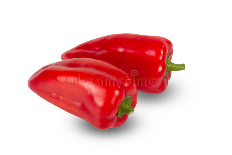 Two fresh red peppers stock image. Image of nutrition - 36024079