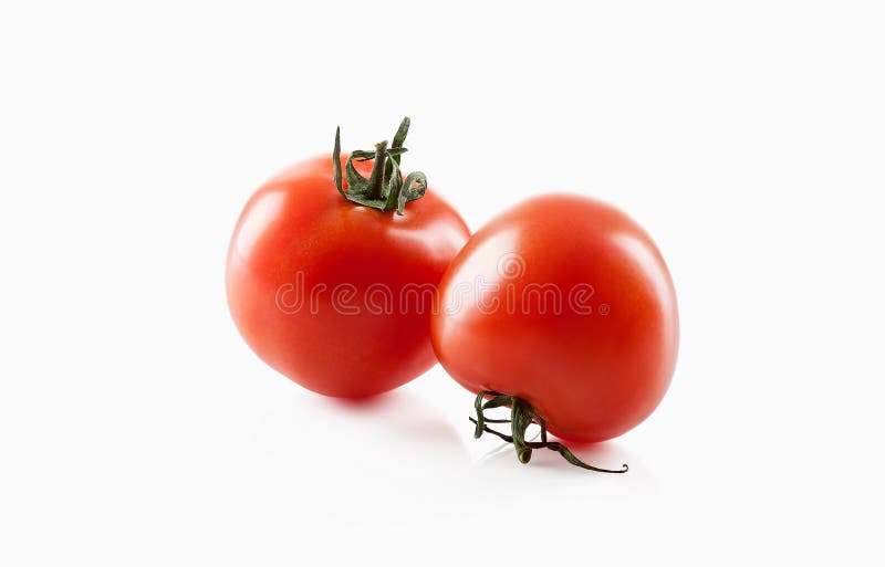 Two Fresh Red Tomatoes Isolated on White Stock Photo - Image of food ...