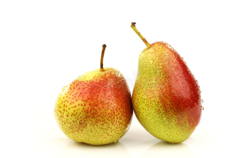 Two Fresh Red and Yellow Pears Stock Photo - Image of ingredient ...