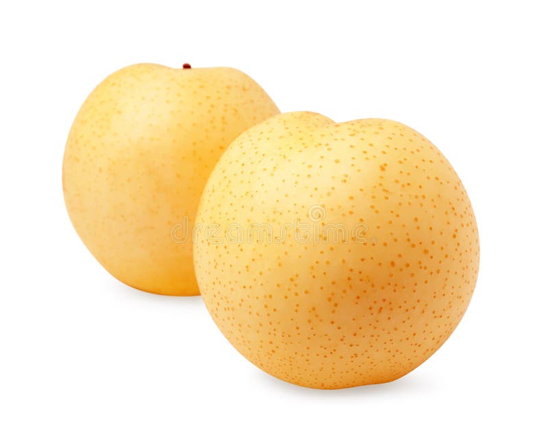 Two Fresh Ripe Apple Pears Isolated on White Stock Image - Image of ...