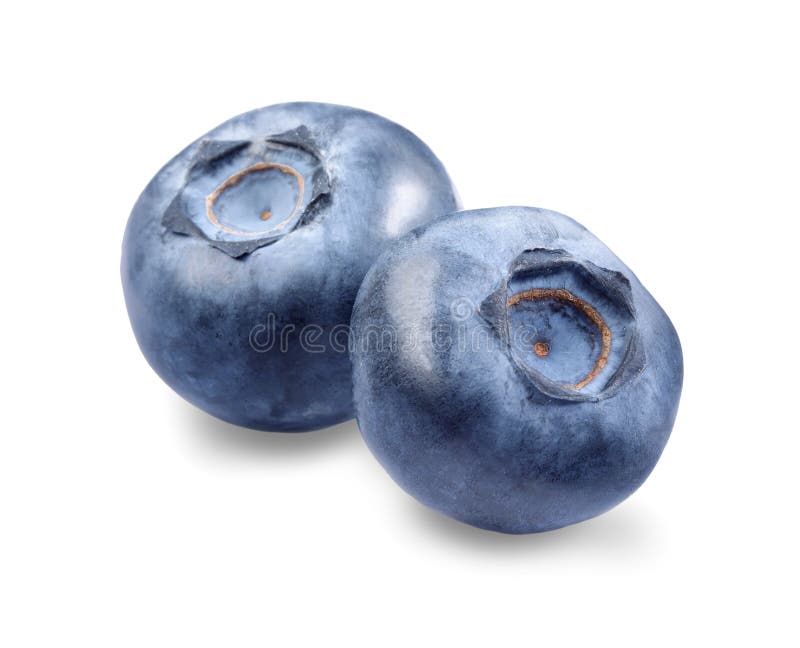 Two Fresh Ripe Blueberries Isolated on White Stock Image - Image of ...