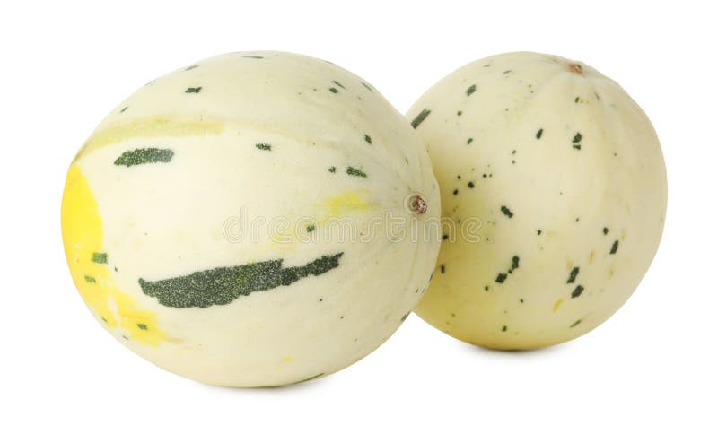 Two Fresh Ripe Melons Isolated on White Stock Image - Image of natural ...