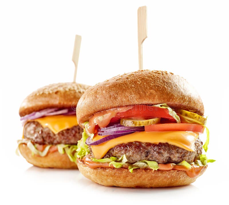 Fresh Tasty Burger with Knife on a Black Background Stock Photo - Image ...
