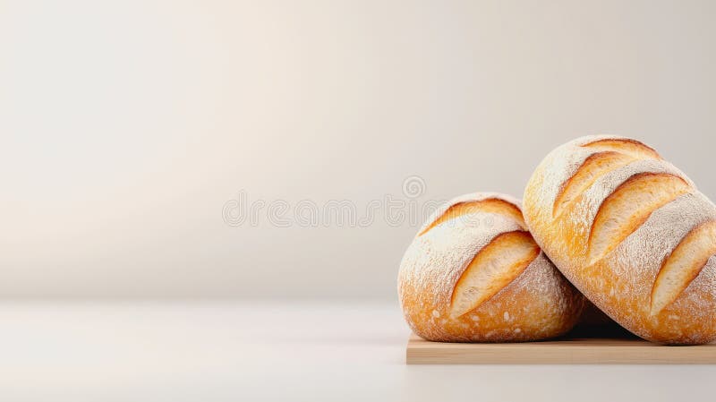 Freshly Baked Bread Rolls on a Smooth Gradient Background, Perfectly ...