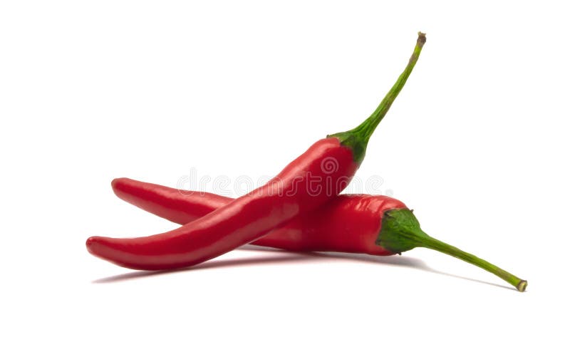 Two Freshness Big Red Chili Isolated White Background Stock Photos ...