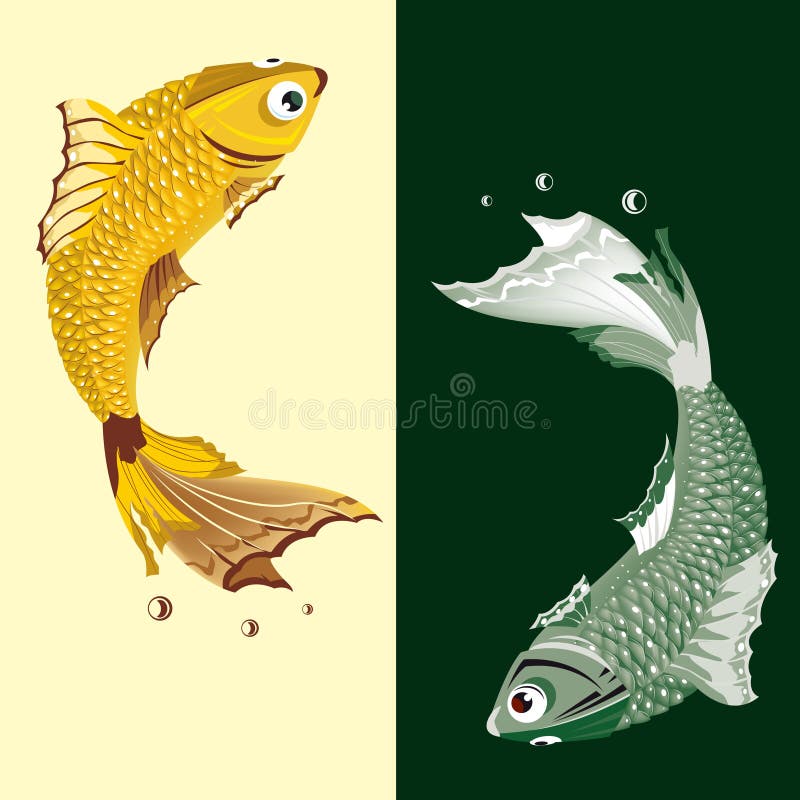 Two freshwater fish stock vector. Illustration of goldfish - 21798094