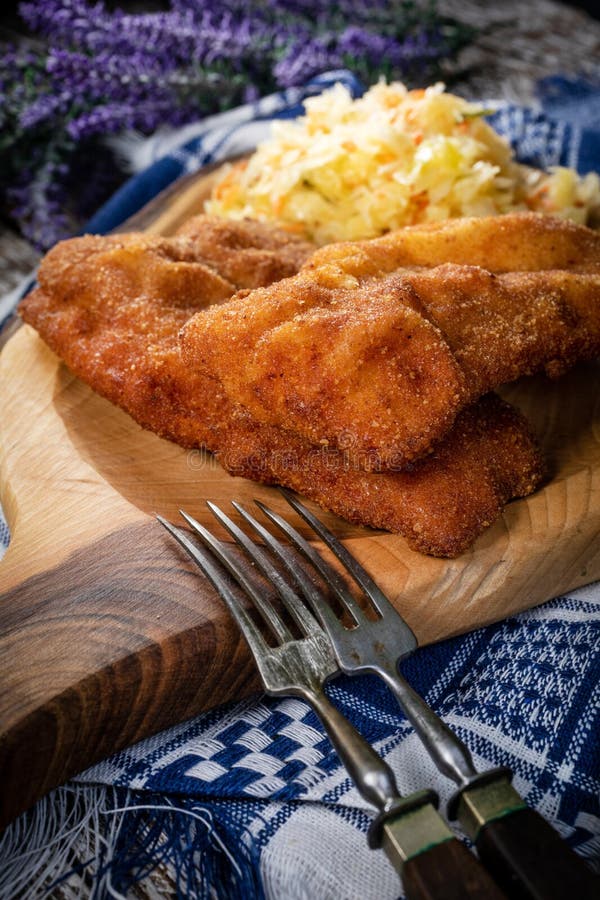 Two Fried Cod Fillet Pieces Stock Photo - Image of dinner, english ...