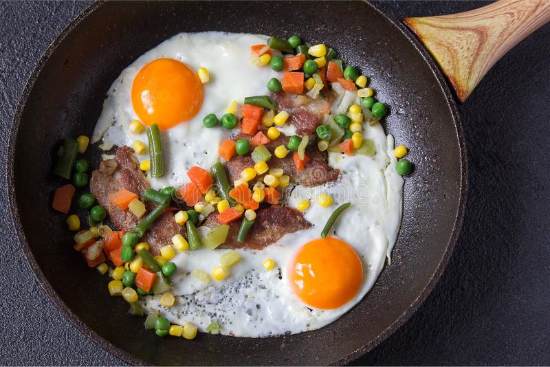 Egg Bacon Breakfast Lunch Vegetables Stock Image - Image of gourmet ...
