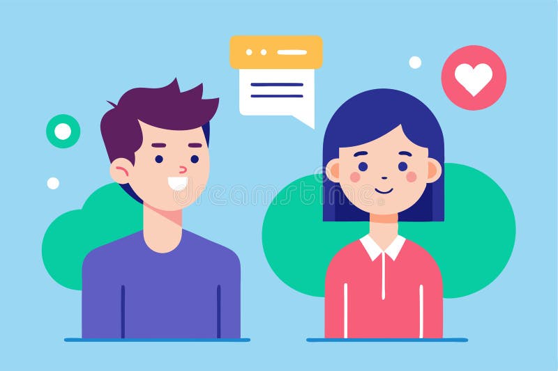 Two Friendly Characters Engage in a Conversation, Showcasing a ...