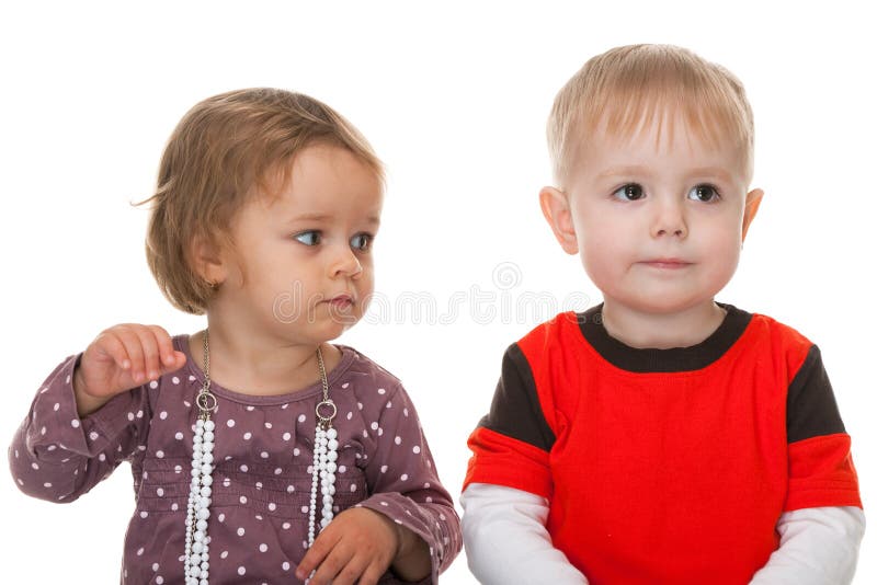 Two friendly toddlers stock photo. Image of color, beads - 17421564