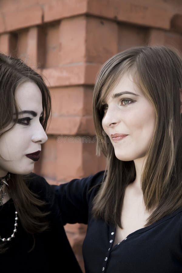 Two Friends stock photo. Image of face, female, gothic - 5773398