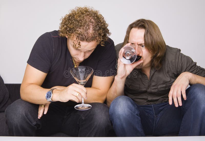 Two Friends Drinking at Home Stock Photo - Image of male, executive ...