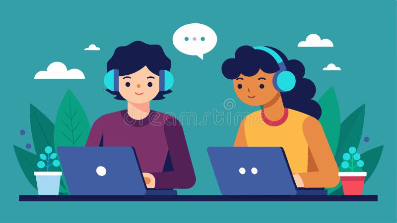 Two Friends Engrossed in a Multiplayer Game Connecting through Their ...