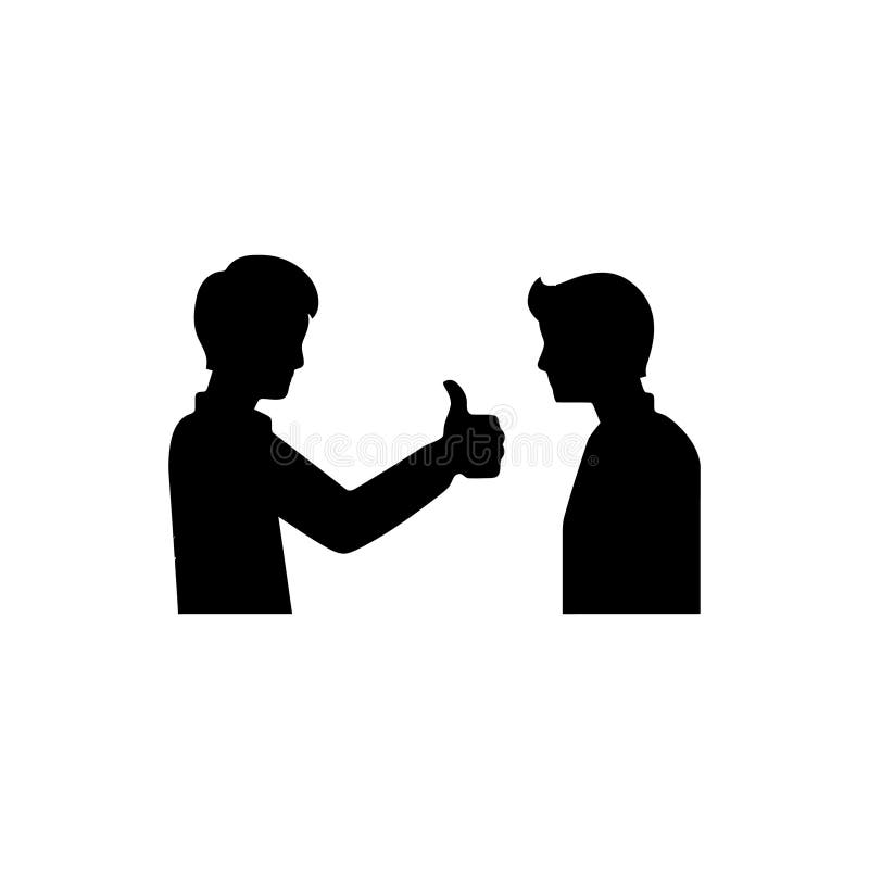 Two Friends Giving Each Other a Thumbs Up Icon Stock Vector ...