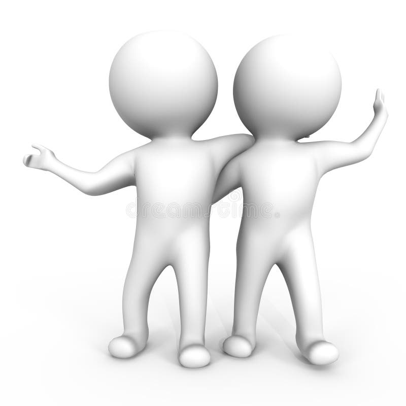 Two Friends Having Fun - a 3d Image Stock Illustration - Illustration ...