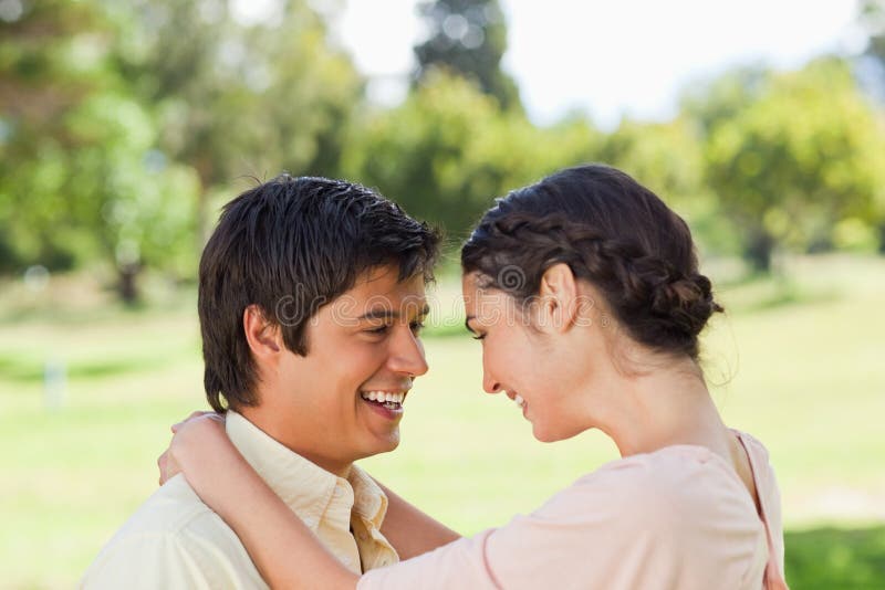 Two Friends Laughing As they Hold Each Other Stock Image - Image of ...