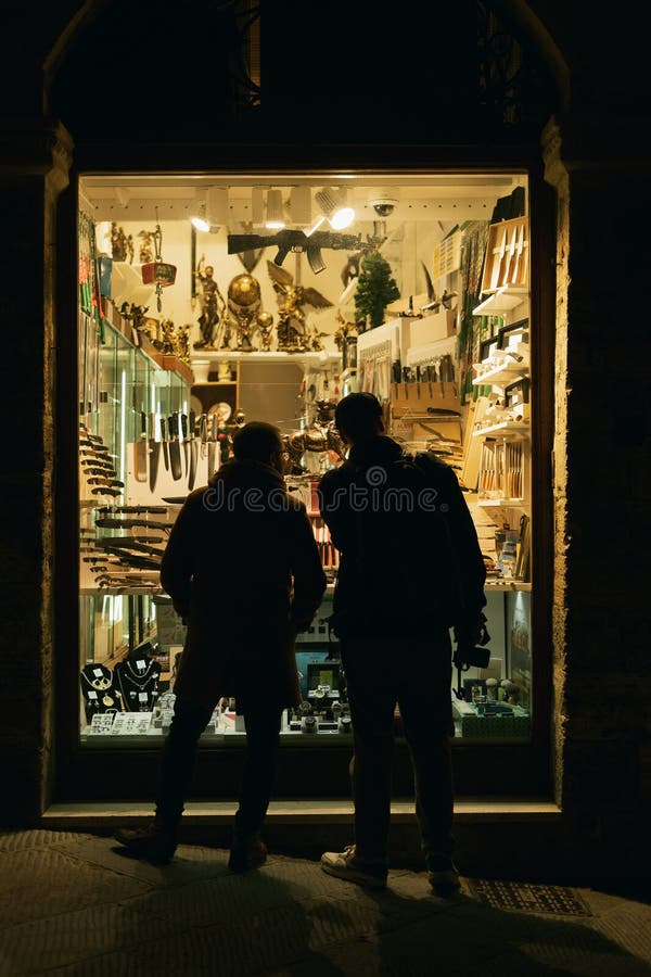 Friends, Shop, and Lights editorial stock image. Image of clothing ...