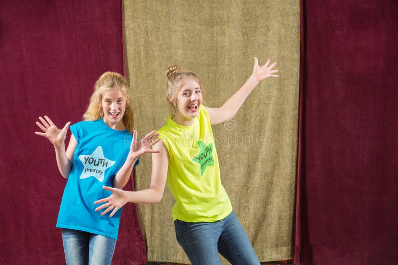 Two Friends Make Silly Gestures Stock Photo - Image of camp, playful ...