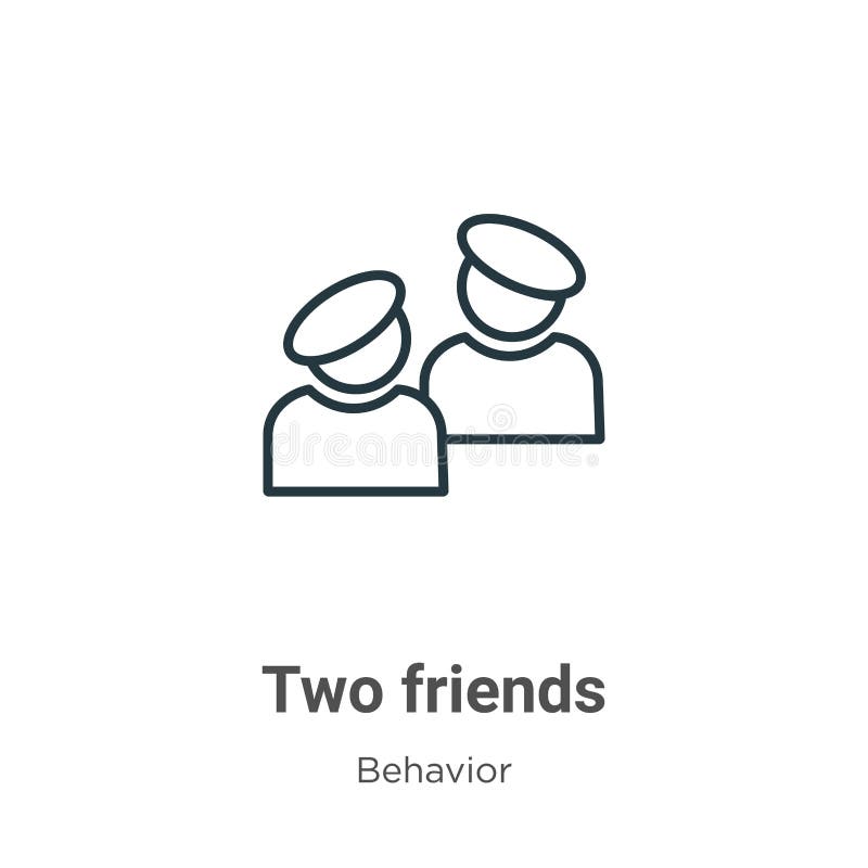 Friends Outline Vector Icon. Thin Line Black Friends Icon, Flat Vector ...