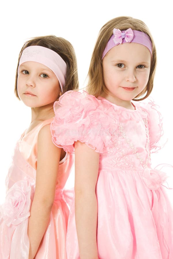 Two Friends in a Pink Dress Stock Image - Image of group, cheerful ...