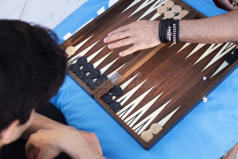 Two Friends Playing Backgammon at Home Stock Image - Image of activity ...