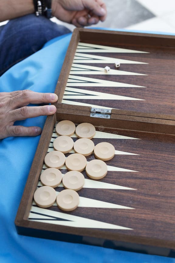 Two Friends Playing Backgammon at Home Stock Photo - Image of table ...