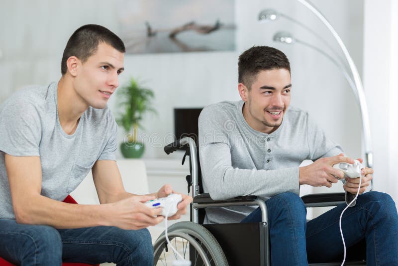 Two Friends Playing Video Game Stock Photo - Image of smile, friends ...