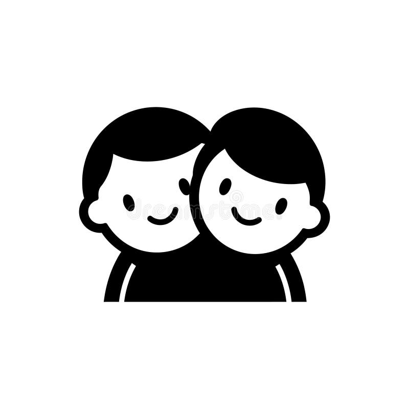 Two Friends Smiling and Hugging Icon Stock Vector - Illustration of ...