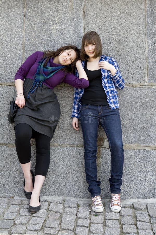 Two Friends Standing Together Stock Photo - Image of young, friend ...