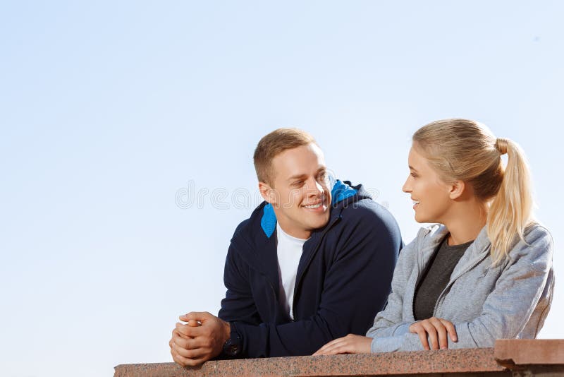 Two Friends Talking during a Break Stock Photo - Image of conversation ...