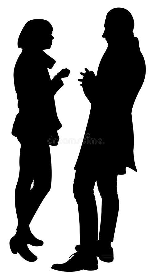 Couple Talking Silhouette