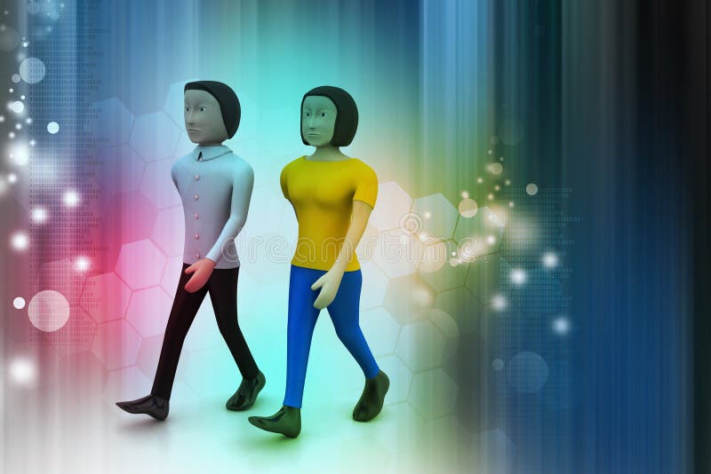 Two friends walk together stock illustration. Illustration of ...