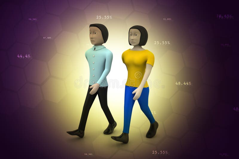 Two friends walk together stock illustration. Illustration of ...