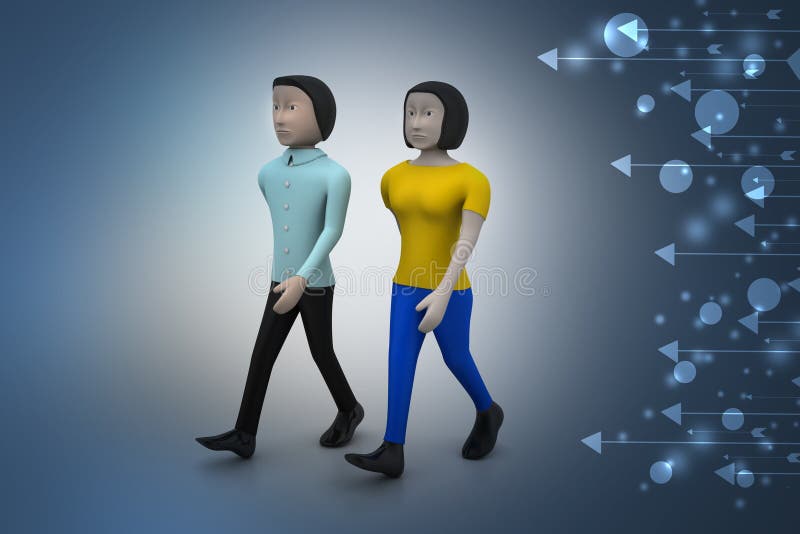 Two friends walk together stock illustration. Illustration of ...