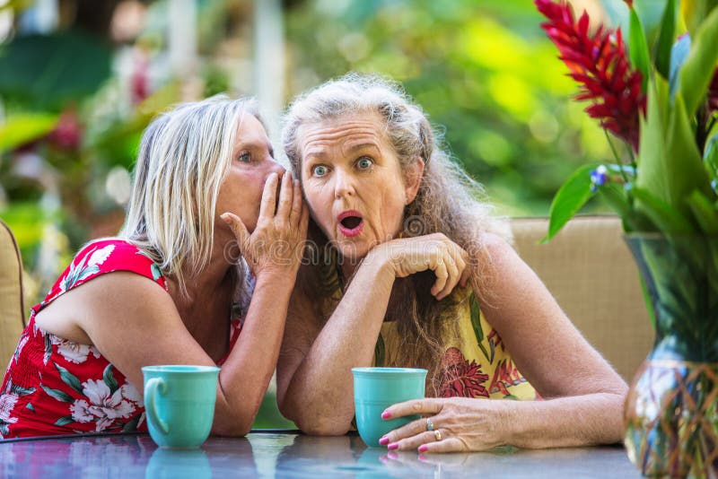 Two Friends Whispering stock photo. Image of outdoors - 57045336