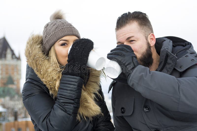 Friends in Winter Coats Sitting Fire in Forest Stock Photo - Image of ...